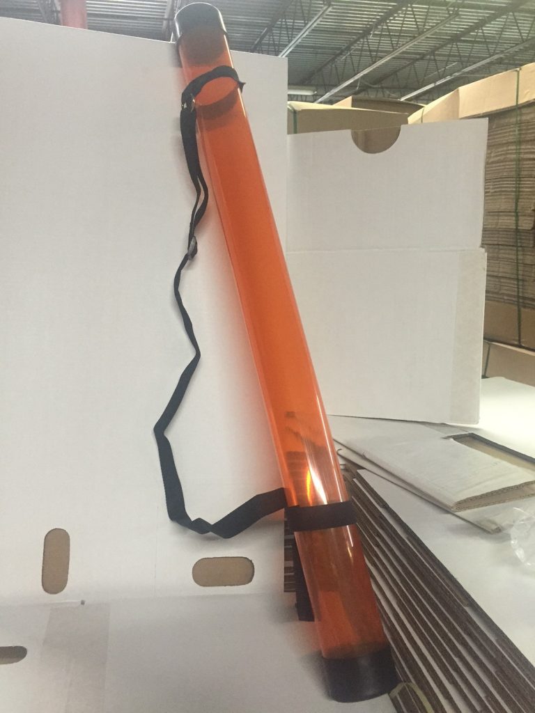 36″ Long Poster Tube (Orange) with Strap – Hot Flips